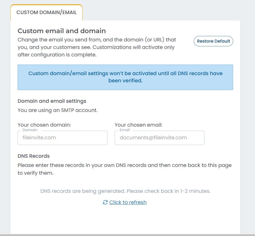 Setup Custom Domain and Sending Address